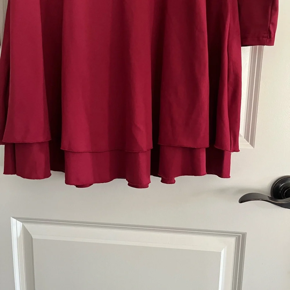 OYS | Dresses | Oys Winered Fit Flare Dress Square Neck Snatched Waist ...